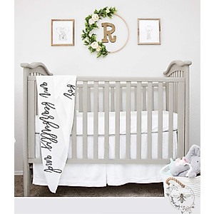 mama bee's Homestead Supply 100% Organic Cotton Muslin "Fearfully & Wonderfully Made” Scripture - Christening, Baptism, Rainbow Baby Blanket, Child of God Swaddle Blanket - Wall Tapestry 47”x47"