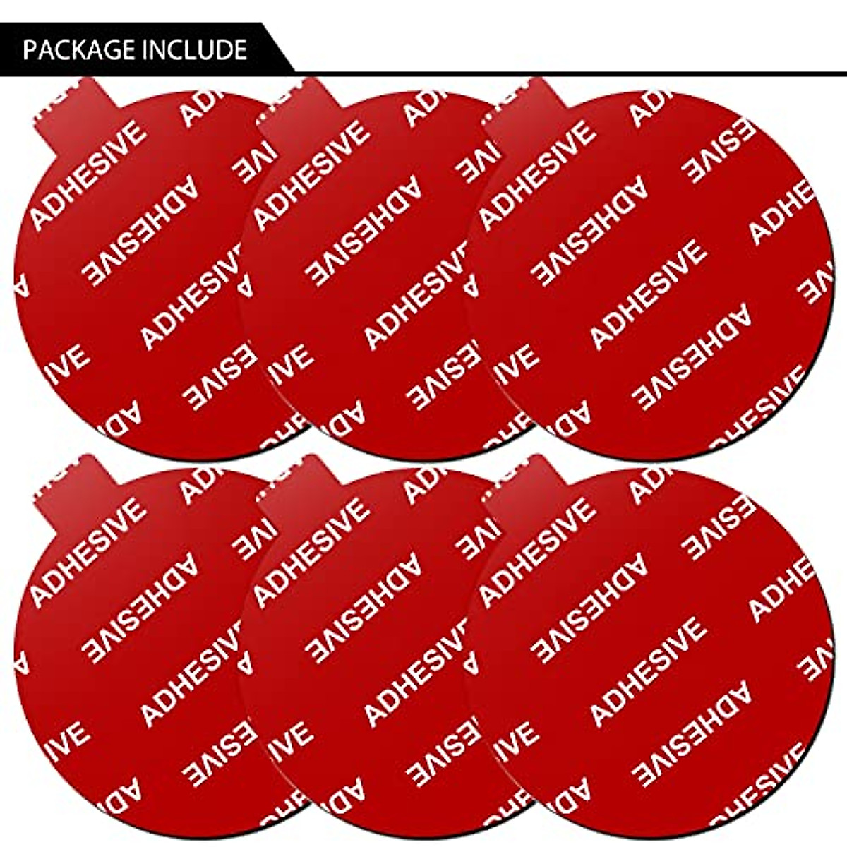 AZXYI 6 PCS Windshield Mount Adhesives for Suction Cup Mount, 80mm( 3.15 inches) Circle Double-Sided Sticker Pads for Dashboard Mounting Disk and Windshield Camera, GPS, Car Phone Mount