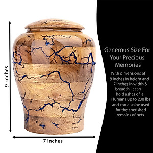 Displayex India Handmade Lightning Urns for Human Ashes Adult Male Female - Dog Cat Pet Memorial Urn, Urn for Ashes for Men Women, Burial Urns for Cremated Remains, Decorative Urns Keepsake Box