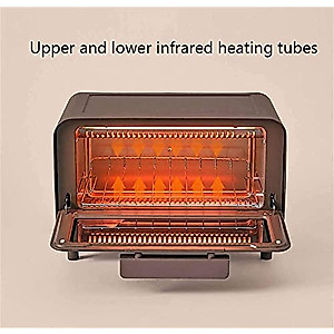 Tabletop Electric Oven 12L Mini Oven Electric Toaster Double Glass Door 3D Recirculation Home Baking Box Cake Pizza Multifunction