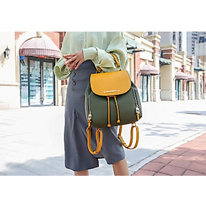 MKF Collection Backpack for Women Vegan Leather Bookbag Top Handle Bag Lady Fashion Pocketbook Travel bag Blush Charcoal by Mia k