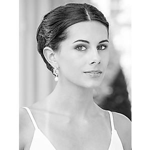 Mariell Ivory Pearl Drop Bridal Earrings with Cubic Zirconia Crystals, Large Size Dramatic Statement Earring, Bridal Jewelry for Wedding, Mother of the Bride