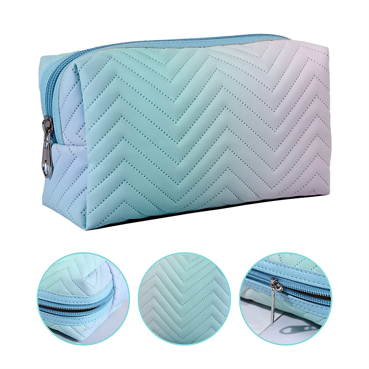 Zipper Travel Cosmetic Bag - Gradient Blue BELLELE (Blue)