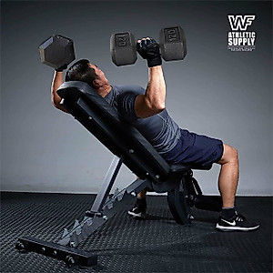WF Athletic Supply Cast Iron Solid Hexagon Gray/Black Dumbbells, Strength Training Free Weights Set of 2 for Women and Men, Hand Weights Sold by Pairs, Multi-Select Size Options Available