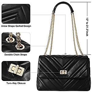 BOSTANTEN Women’s Quilted Shoulder Handbag Designer Crossbody Bag Leather Luxury Chain Clutch Purses