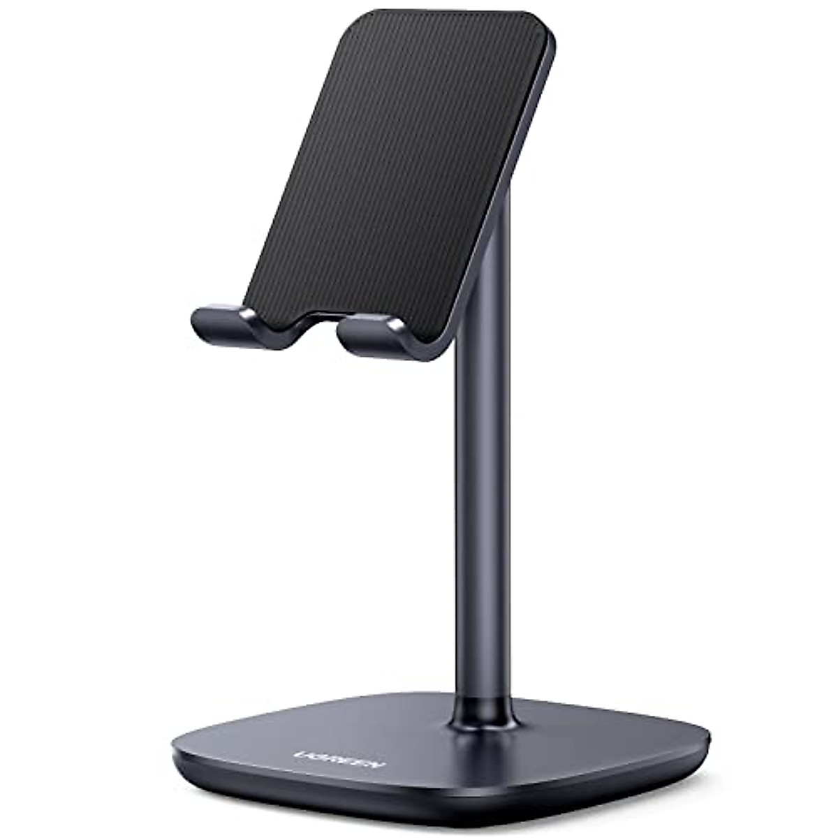 UGREEN Cell Phone Stand for Desk Adjustable Phone Holder Cradle Office Desk Accessories Weighted Base Compatible with iPhone 14 Pro Plus 13 12 Pro Max 11 SE XS XR Samsung Galaxy S23 Black