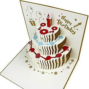 3D Pop Up Birthday Cards,Birthday Greeting Cards Handmade Happy Birthday Cards & Envelopes for Sister, Mom, Wife, Kids, Boy, Girl, Friend
