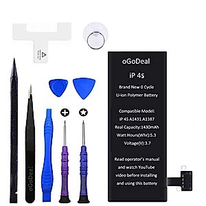 oGoDeal Battery Replacement for iPhone 4S A1431, A1387