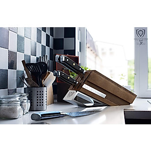 The Shogun Series X 5-Piece Knife Block Set Bundled with The Dalstrong Premium Whetstone Kit - #1000/#6000 Grit with Stand