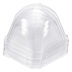 PATIKIL 3.9" Plant Humidity Dome, 5Pcs Square Plastic Garden Cloche Dome Plant Cover Reusable for Outdoor Frost Freeze Protection Mini Greenhouse, Clear 10cm x 10cm