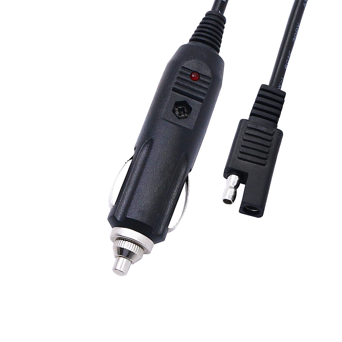 SinLoon Cigarette Lighter SAE Battery Charger Cable, 12V 5A Cigarette Lighter Plug to SAE Quick Release Adapter Extension Charging Cable with Fuse and LED Light(35cm)