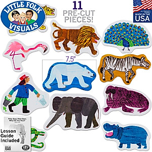 Little Folk Visuals Polar Bear, Polar Bear, What do You Hear? Precut Flannel/Felt Board Figures, 11 Pieces Set