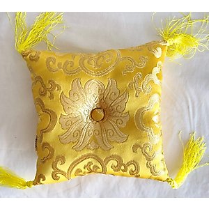 F699 Silk Brocade Cushion Pillow for Tibetan Singing Bowl Hand Made in Nepal