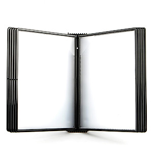 Tarifold Wall Mounted Reference System with 10 Easy-Load Pockets - 20 Sheet Capacity - Letter-Size - Black (EZW771)
