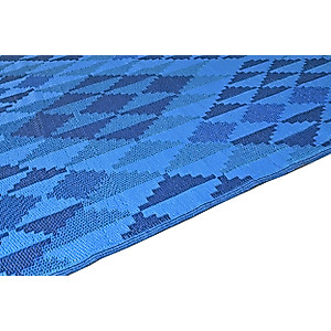 ERBANICA Premium Extra Large Quick Dry Reversible Outdoor Plastic Rug for RV, Camping, Beach, Picnic, Patio, Pool Side 8'x10' (Blue Diamond)