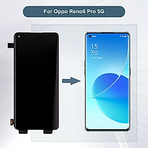 E-yiiviil LCD Digital Display Compatible with Oppo Reno 6 Pro 5G PEPM00 CPH2249 6.55" LCD Display Touch Screen Assembly with Tools