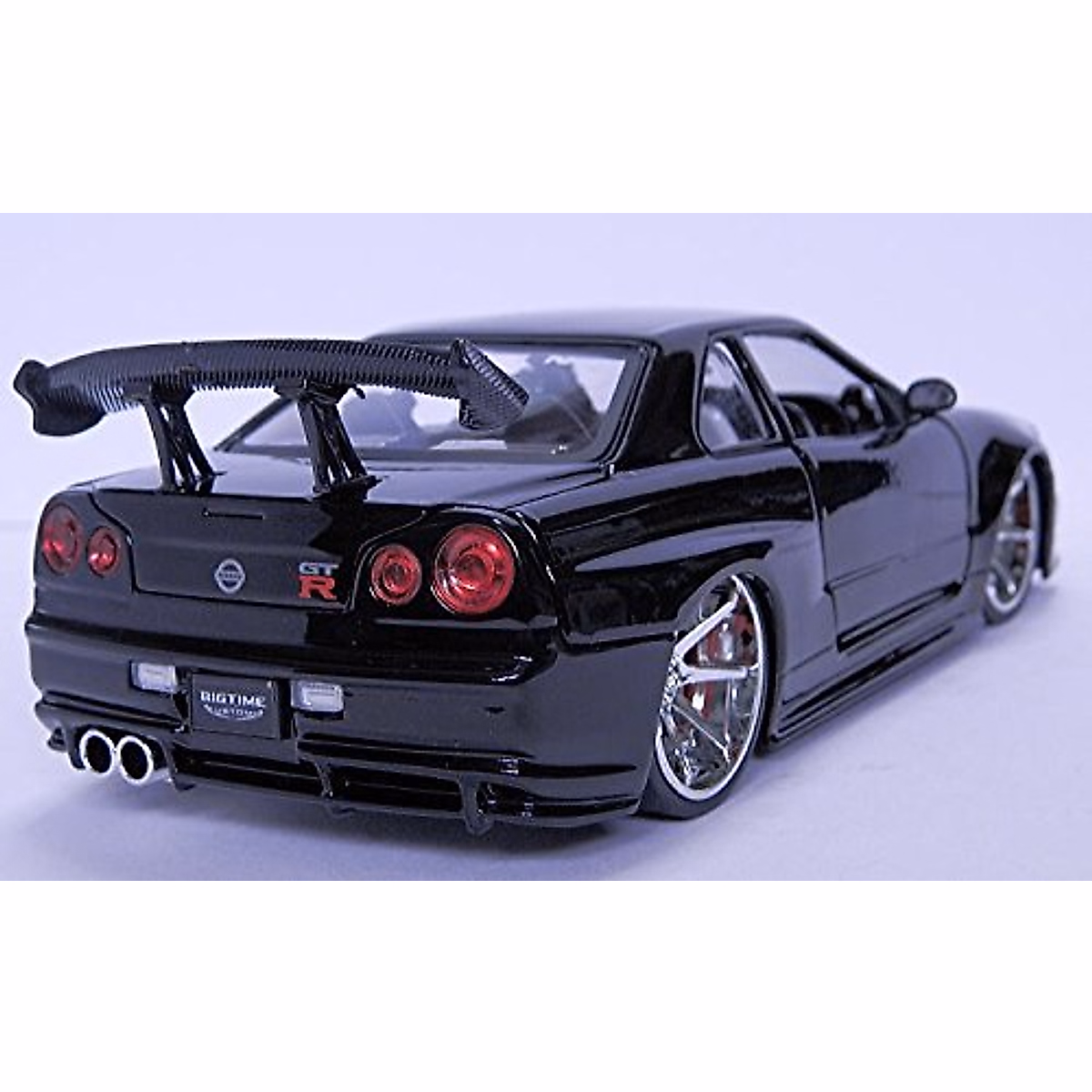Jada 1:24 BIGTIME KUSTOMS NISSAN SKYLINE GT-R (BNR34) Jeidatoizu 1:24 scale Big Time Customs "Nissan Skyline GT-R (BNR34)" Nissan Black