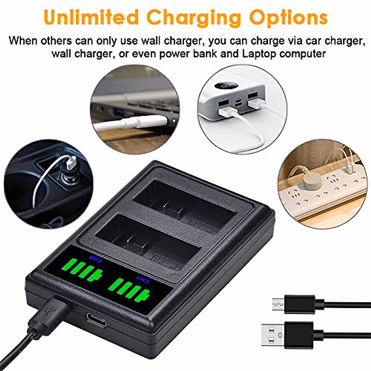 LP-E8, Pickle Power LPE8 Battery and LED USB Dual Charger Replacement for Canon Rebel T5i T4i T3i T2i EOS 550D 600D 650D 700D Kiss X4 X5 X6 LC-E8E DSLR Digital Camera