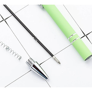 Idcrea Retractable Ball Point Pens with Stylus Tip Medium Point Soft Touch Metal Matt Assorted Color Barrel Black Ink 10 Count