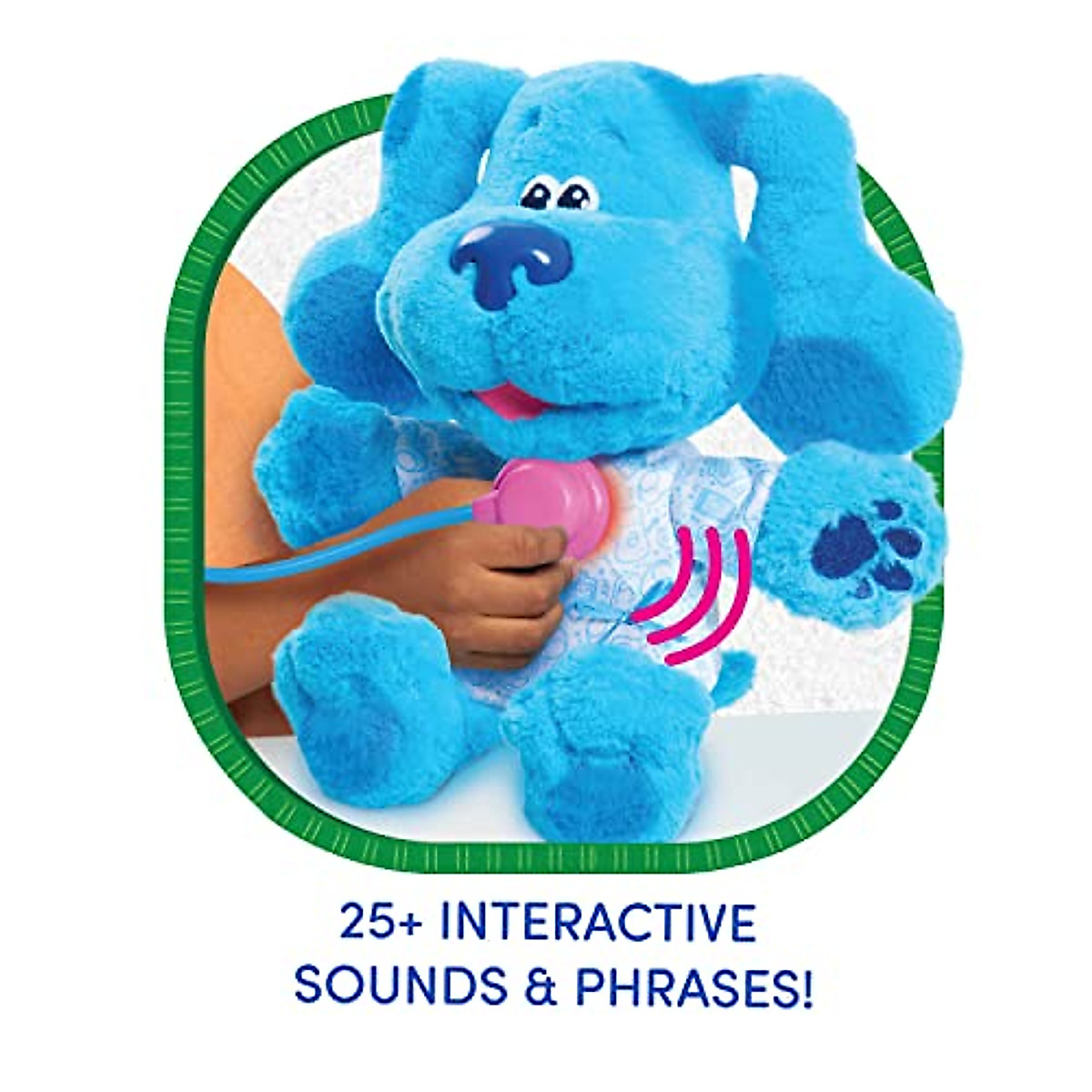 Blue's Clues & You! Check-Up Time Blue Lights and Sounds Interactive 13-Inch Plush, 7-Piece Pretend Play Doctor Set, Kids Toys for Ages 3 Up by Just Play