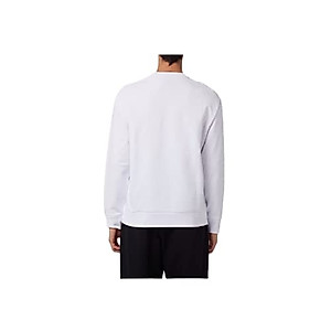 Armani Exchange Men's Basics by Armani Cotton Crewneck Sweatshirt, White, Medium