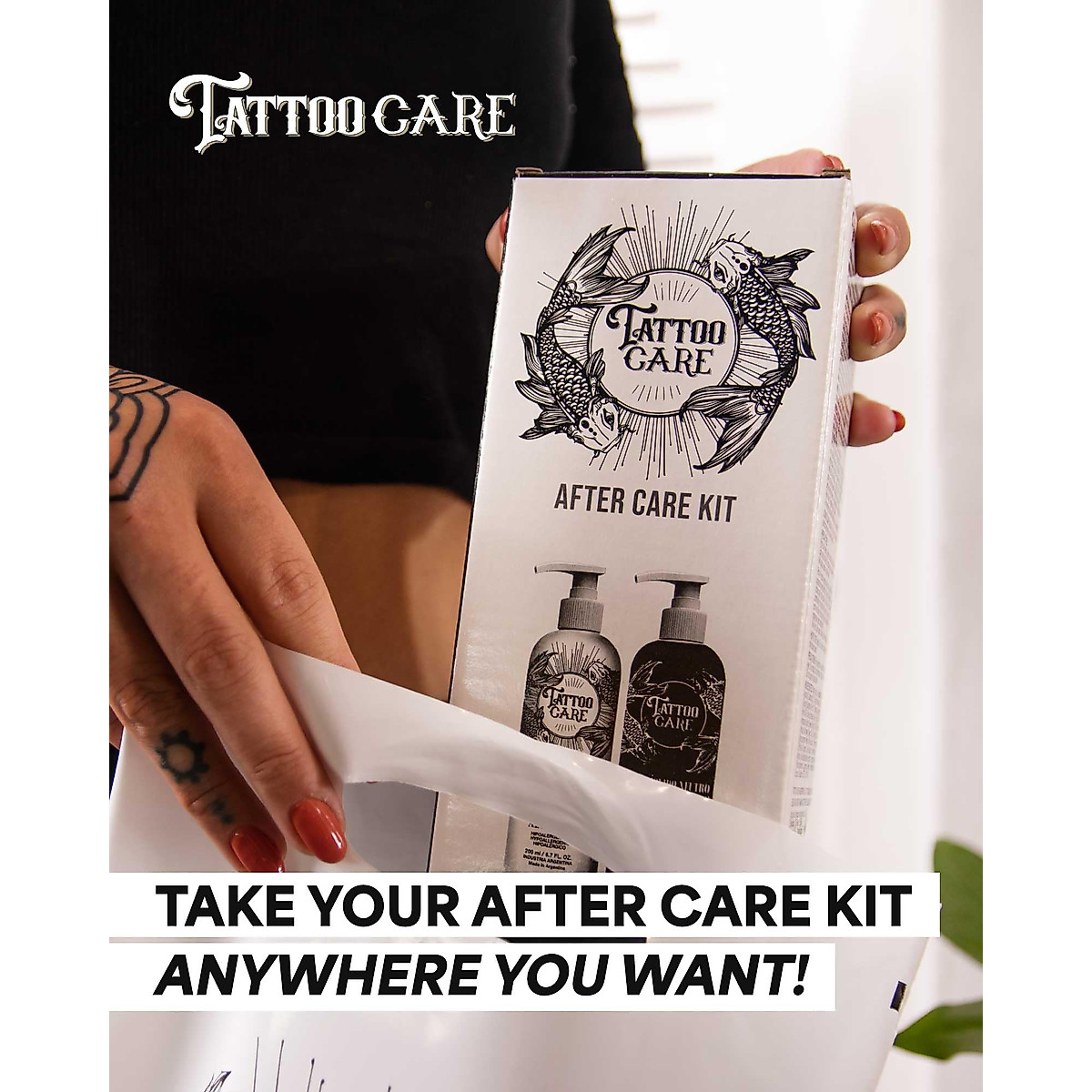 Tattoo Care Tattoo Aftercare Kit - Cream and Soap for Healing, Protecting and Brightening New and Old Tattoos - Cruelty-Free (KIT 6.7 fl OZ each)