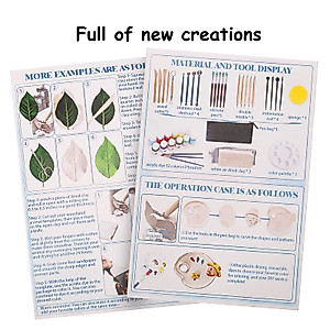 GGsimidale Pottery Kit Air-Dry Clay for Adults-Set Includes: Air-Dry Clay for Adults,Tools,Pigment,Brushes, How-to-Guide,Regular Paint,Pigment Tray