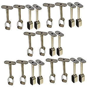 Cabilock 20 pcs Closet Tension Ceiling Shower Lever Support Clo Bar Steel Mounting for Hanger Fitting Organizer and Bracket Rod Holders Pipe Holder Open Curtain Bronzing End Close Towel