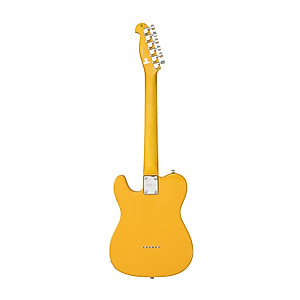 CNZ Audio TL Mini Electric Guitar - Butterscotch Blonde Finish, Tortoise Pickguard, 3/4 Short Scale, 7/8 size Guitar, 2 Single Coil Pickups, C Shaped Maple Neck, Classic Look & Feel