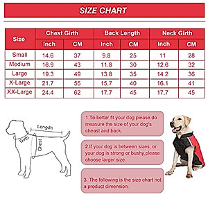 Dog Winter Coat Dog Jacket for Small Medium Dogs Cold Weather Coats Dog Snowsuit with D-Rings and Dog Leash Reflective Dog Cat Clothes Vest Waterproof Windproof Warm Pet Dog Puffer Jacket Coats Red L