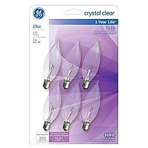 G E Lighting GE 6PK 25W Candle Bulb