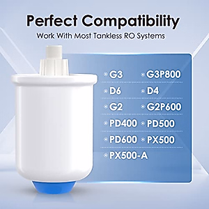 Waterdrop PMT Small Water Pressure Tank, RO Pressure Tank for All Tankless Reverse Osmosis System, Mini Reverse Osmosis Storage Tank Fits All 1/4" Water Tubing, Small Water Tank for G3, G2, D6, PD600