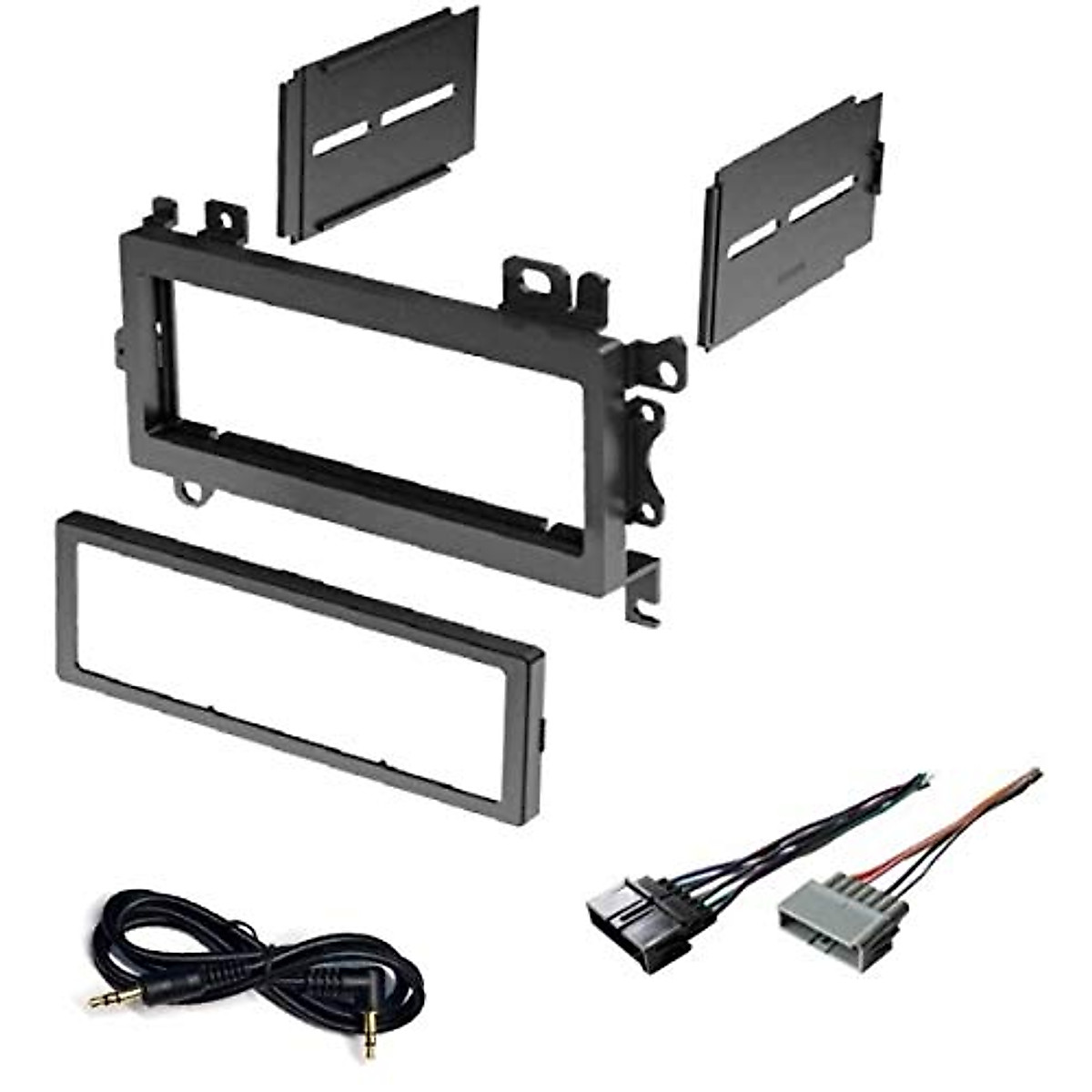 Car Stereo Dash Kit and Wire Harness for Installing a New Single Din Radio for 1997-2001 Jeep Cherokee, 1992-1998 Jeep Grand Cherokee, 1997-2002 Jeep Wrangler
