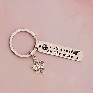 MYOSPARK I Am A Leaf On The Wind Firefly Inspired Serenity Keychain With Leaf Charm For Firefly Fan (Leaf Keychain)