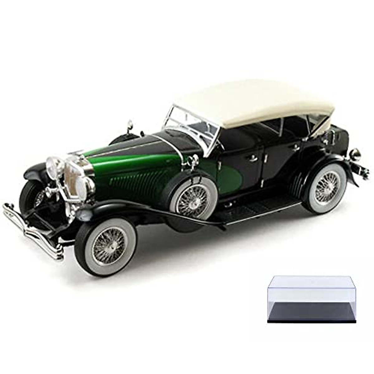 Diecast Car w/Display Case - 1934 Duesenberg, Black - Signature Models 18110 - 1/18 Scale Diecast Model Toy Car