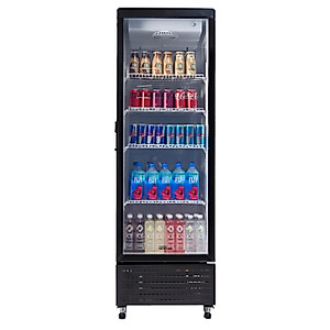 PremiumLevella Glass Door Display Refrigerator 10.0 cu ft Commercial Beverage Cooler Merchandiser With Sleek LED Light Strip