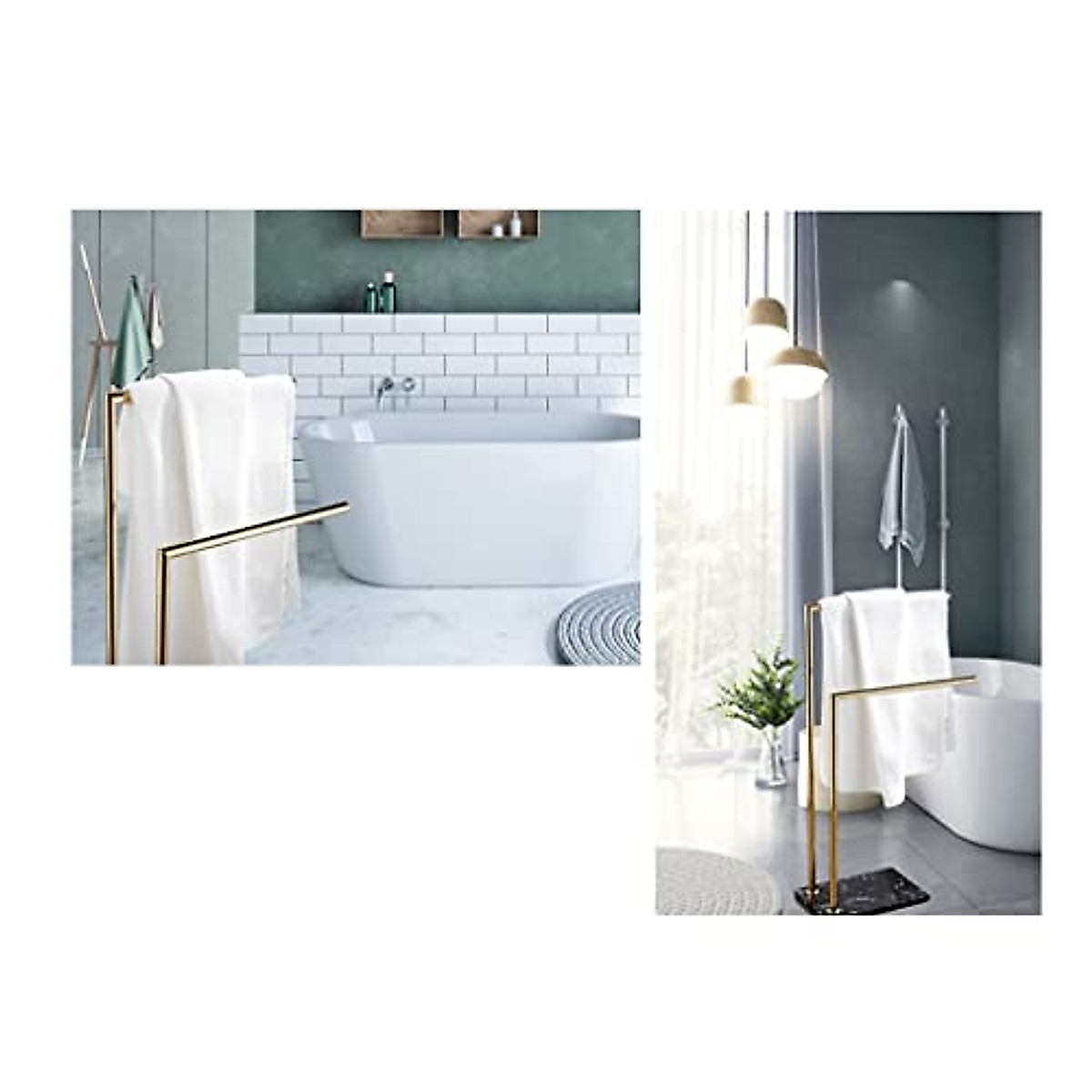 FCMLD Freestanding Towel Racks Bathroom Accessories Natural Marble Stand on Floor Towel Rail Stand Clothes Rack