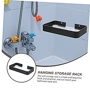 Abaodam 1 Set Shelf Metal Wall Shelf Glass Shelf Metal Organizer Shelf Farmhouse Wall Shelve Stick on Shower Shelves Adhesive Shower Wall Shelves Shampoo Storage Stand Bathroom Shelf Glass