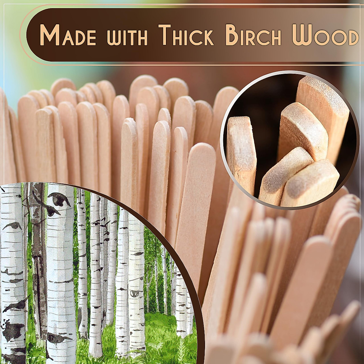 Perfect Stix Premium Wooden Coffee Stirrer Sticks, Thick Birch Wood 1300 Count, 5.5" Inches. Eco-Friendly Wooden Stirrers (5.5Inches / 1300PC)