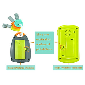 Ella Dream Musical Pretend Play Toys Set with Lights and Sounds, Smart Remote Car Key Toy for Toddlers 1-3 and Babies, Baby Phone Toys for Boys and Girls