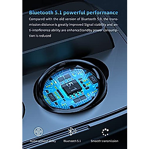 TWS Bluetooth Headphones,HD Stereo Noise Cancelling Wireless Earphones,Bluetooth 5.1 Earbuds 180H Playtime Wireless Charging Case & Power Display,in-Ear TWS Headphone for iPhone and Android Phones