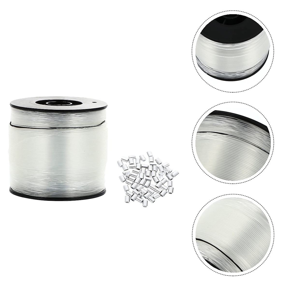 Healifty Fishing Line Nylon Fishing String Wire Strands Fishing Line Wire Leader Elastic Thread with 60 Aluminum Tackle for Fishing Lover 200M White