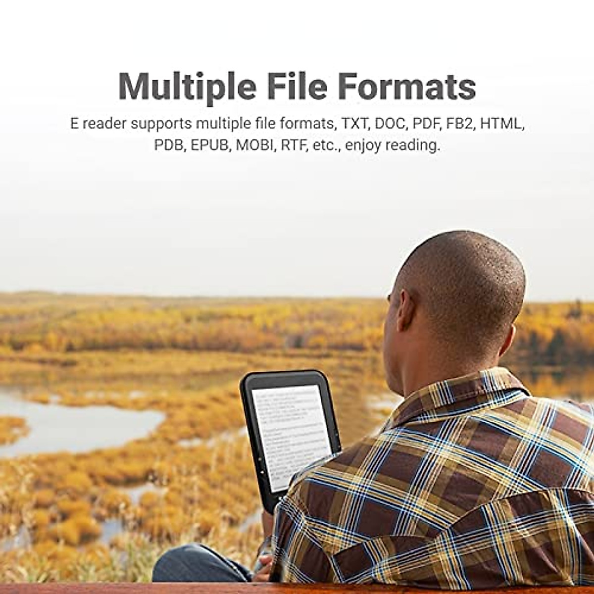 Yoidesu E Reader, 6in 800x600 HD E Reader, Ink Screen Protect Eyes Ebook Readers with Protective Case, Support FM, Music Playback, Electronic Pocketbook Device(#3)