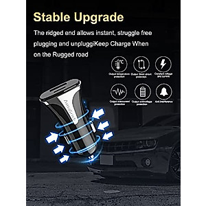 Amasrich 32W Total PD Super Fast Charging Car Charger for iPhone/iPad/Galaxy Note/Galaxy S/Galaxy A/Galaxy Z/GalaxyTab S,20W + 12W Dual Ports