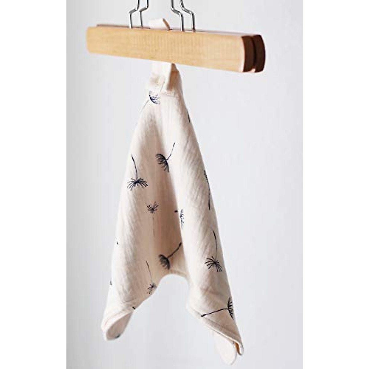 Marlowe & Co Organic Cotton Muslin Baby Blanket with Snap Closure, 100% Organic Cotton Muslin Lovey Blanket with Holder, Blanket Only (Floral Vanilla)