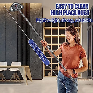 85 Inch Wall Cleaner Mop with Long Handle, 360° Rotatable Wall Washer Cleaner Tool Dust Mop with Extension Pole 25" to 85", Baseboard Wall Mop for Window Cleaning Ceiling Floor (Grey)