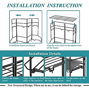 2 Tier Bathroom Organizer Countertop, SAUCE ZHAN Vanity Organizer Countertop with Shelf Liners, Spice Rack Organizer for Kitchen, Counter Storage Shelf for Bathroom Counter, Bedroom, Black