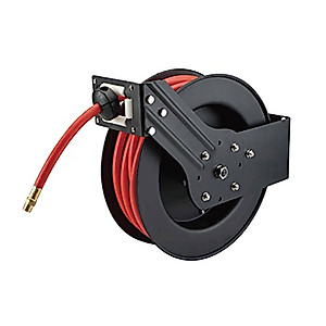 MaxWorks 80720 50ft Auto Rewind Retractable Reel with 3/8" x 50' Air Hose with Brass Fittings