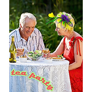 Bniksok Mardi Gras Fascinators for Women Tea Party Hat Yellow Purple Green Headband