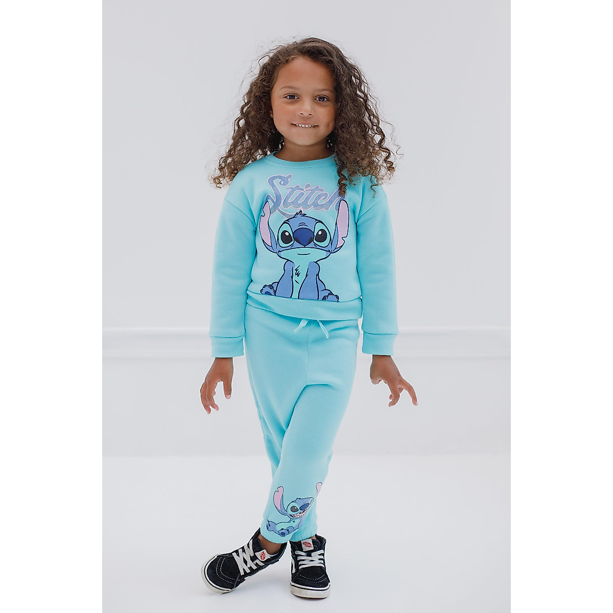 Disney Lilo & Stitch Big Girls Fleece Sweatshirt and Jogger Pants Blue 10-12